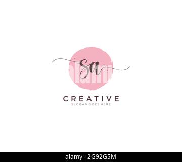 SA Feminine logo beauty monogram and elegant logo design, handwriting ...