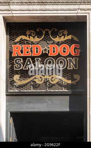 Entrance to the Red Dog Saloon in Liverpool Stock Photo - Alamy