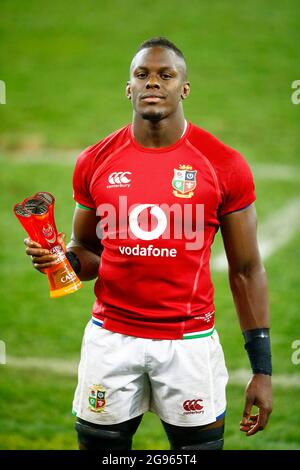 British and Irish Lions' man of the match Eliot Daly after the Castle ...