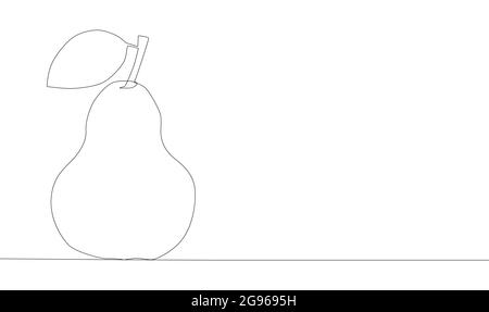 Self drawing animation of yellow pear fruit. Copy space Stock Vector ...