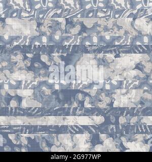 Shabby chic french grey blue linen patchwork stripe. Grunge washed out ...