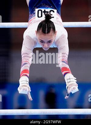 Great Britain's Jessica Gadirova in action on the balance beam during ...