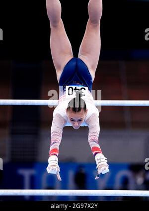 Great Britain's Jessica Gadirova in action on the balance beam during ...