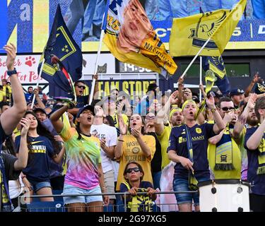 Nashville, TN, USA. 24th July, 2021. Cincinnati goalkeeper, Kenneth ...