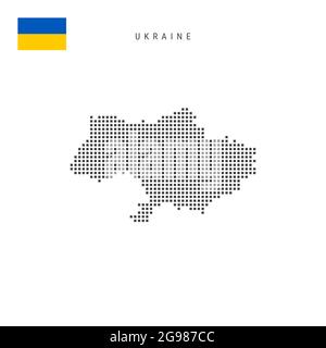 World dotted map with ukrainian Flag color. Pixel map of Ukraine ...