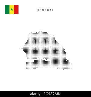 Senegal Map. Senegalese Country Map. Black and White National Nation ...