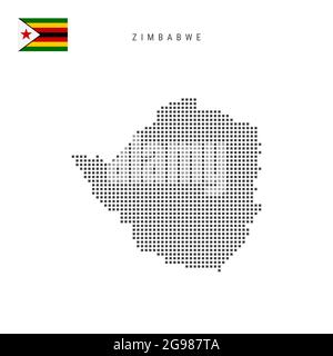 Black Zimbabwe map on light grey background. Black Zimbabwe map ...