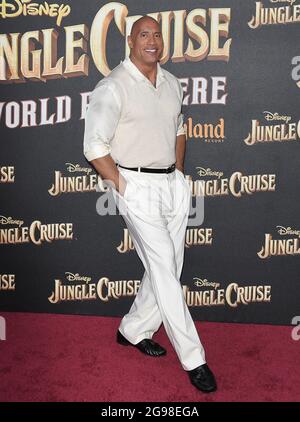 Dwayne Johnson arrives at Disney's JUNGLE CRUISE World Premiere held at ...