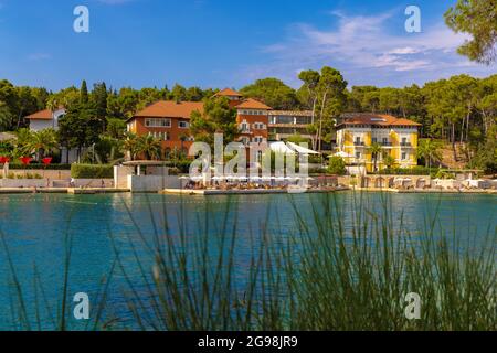 The beach near Mali Losinj town on Losinj island, the Adriatic Sea in ...