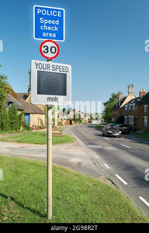 A Police Speed check area sign Stock Photo - Alamy
