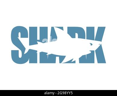Shark lettering sign. text fish symbol. vector illustration Stock ...