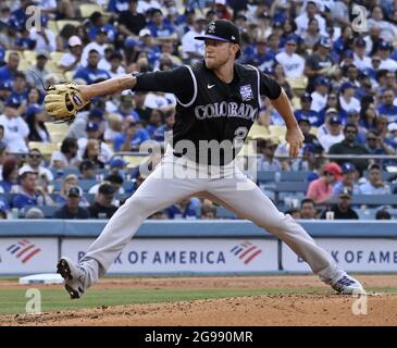 Colorado Rockies pitcher Kyle Freeland throws during the first inning ...