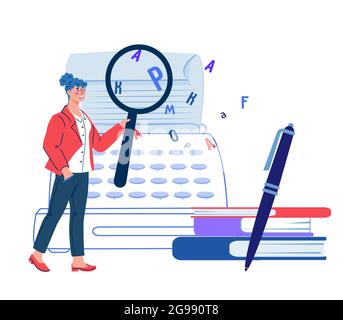 Creative writing assignment isolated cartoon vector illustration ...