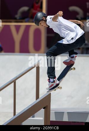Yukito Aoki of Japan competes during the men quarterfinals at the ...