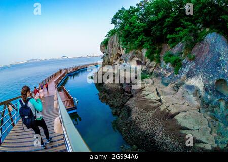 MOKPO, KOREA, SOUTH - Jun 01, 2016: A closeup sho of the views from ...