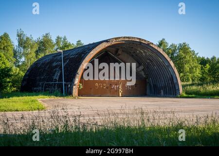 Hahn, Rhineland-Palatine, Germany - June 14, 2021: A former hangar of ...