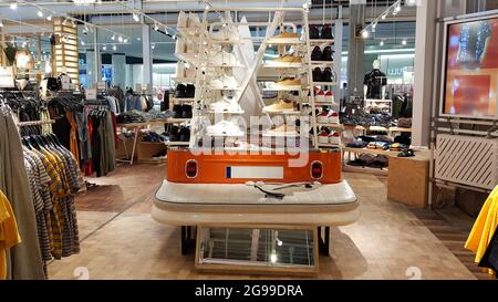 Ukraine, Kiev - September 04, 2019. Interior of a branded store of ...
