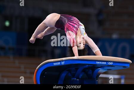 July 25, 2021: Mai Murakami of Japan during women's artistic gymnastics ...