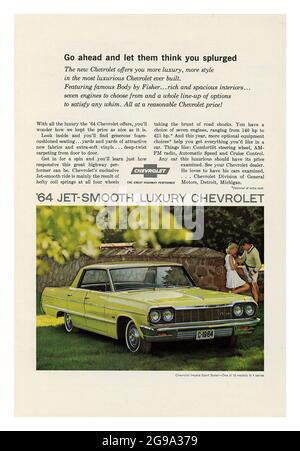 1964 Chevrolet Impala Sports Sedan - Vintage American magazine car ...