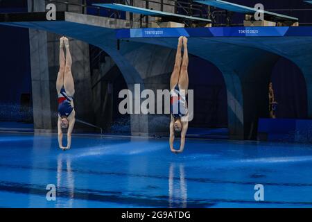 Grace Reid and Katherine Torrance of Britain compete during the Women's ...