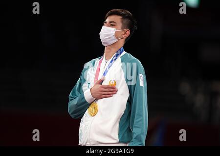 Uzbekistan's Ulugbek Rashitov following the Men's 68kg Gold Medal ...