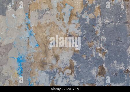 shabby weathered artistically peeled off blue and gray paint Stock ...