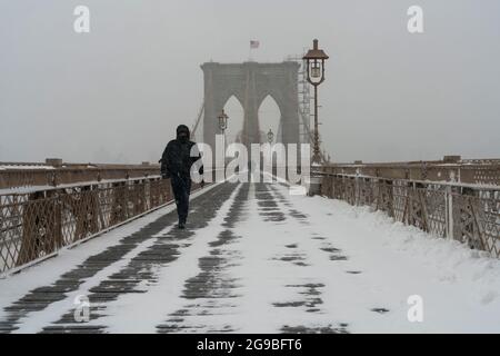 Major winter snowstorm hits New York City during the Pandemic NYC Stock Photo - Alamy