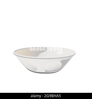 Empty ceramic sauce bowl in flat cartoon style. Vector illustration ...