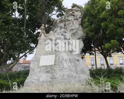 Statue of Adamastor in Miradouro de Santa Catarina, Lisbon Stock Photo ...