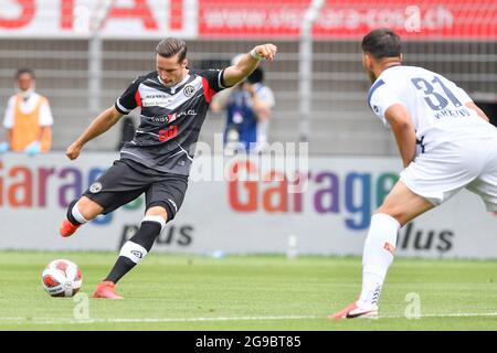 Lugano, Switzerland. 25th July, 2021. Kreshnik Hajrizi (#4 FC Lugano ...