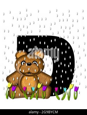 The letter H, in the alphabet set "Alphabet April Rain," is black and ...