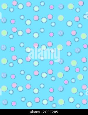 Soft pastel colored polka dots float across a background of lilac. Dots ...