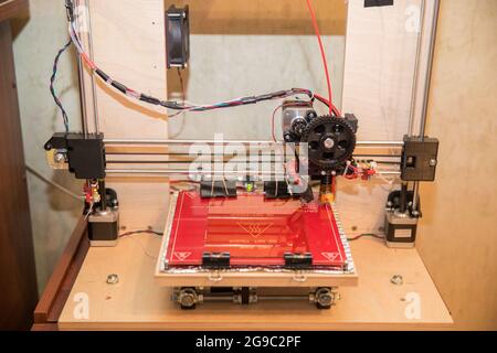 self made 3d modern electronic three dimensional printer Stock Photo ...