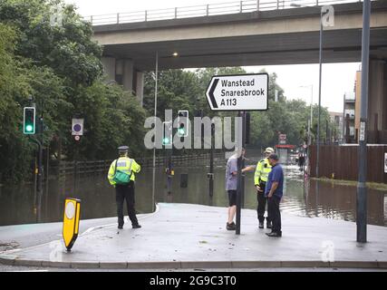 Emergency crews at the Charlie Brown roundabout. Police have declared a ...