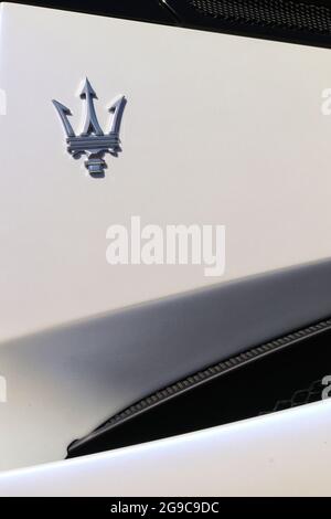 Modena, Italy, july 1 2021 - Maserati Ghibli Trofeo sport car, Motor ...