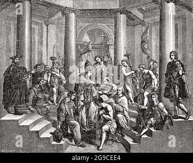 The Baptism of Constantine. Fresco Room of Constantine by Raphael ...