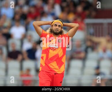 Imran Tahir of Birmingham Phoenix rues a missed chance Stock Photo - Alamy