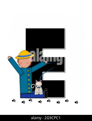 Letter E. Alphabet in the form of shelves with file folder, binders and ...