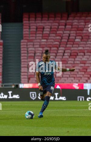 July 10, 2021, Marseille, France: People seen walking past electric scooters on La Canebiere in ...