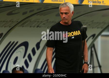 Frosinone, Italy July 25 2021. Roma’s wall on a Adam Bodi (Debrecen ...