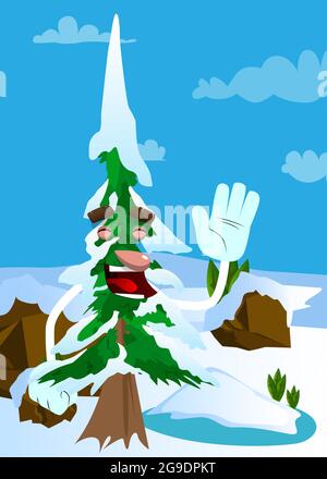 A cartoon illustration of a palm tree waving Stock Vector Image & Art ...