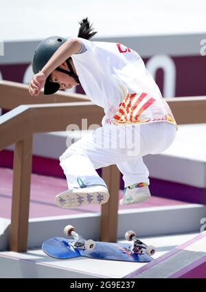 July 26, 2021: Wenhui Zeng during women's street skateboard at the ...