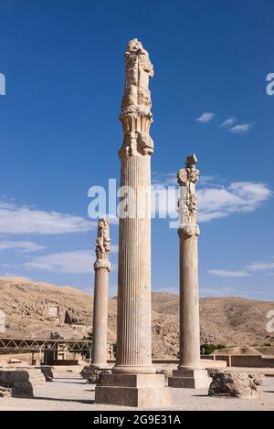 Stone column at Apadana ruins, archaeological site of Susa(Shush ...