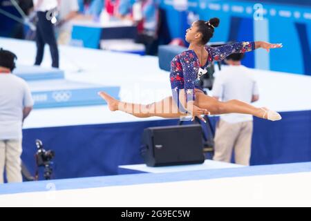 Jordan Chiles of United States performs during women's qualification ...