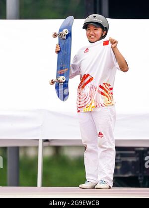 July 26, 2021: Wenhui Zeng during women's street skateboard at the ...