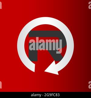 creative simple letter R combining with reload logo design and cogs ...
