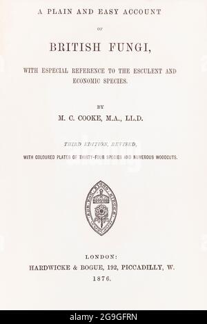 Frontpiece / title page of the Victorian mycology work 'British Edible ...