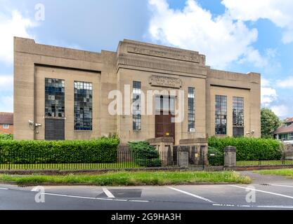 Leatherhead Pumping Station. Built in Modernist Art Deco style. Used to ...