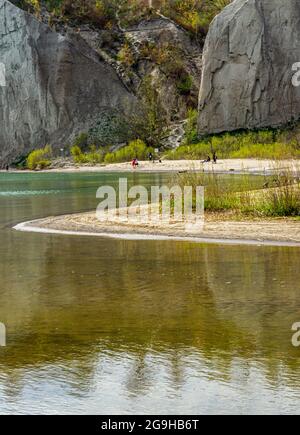 Scarborough bluffs, Ontario, Canada, with its magnificent rugged rocky ...