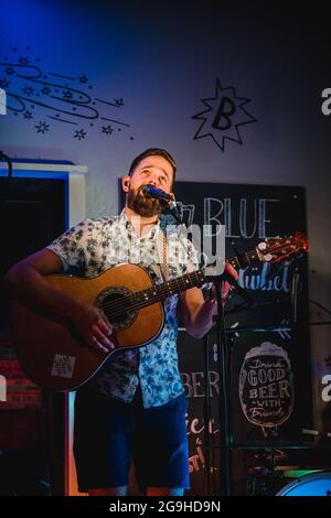 Bern, Switzerland. 21st, July 2021. The Swiss singer and songwriter Sam ...